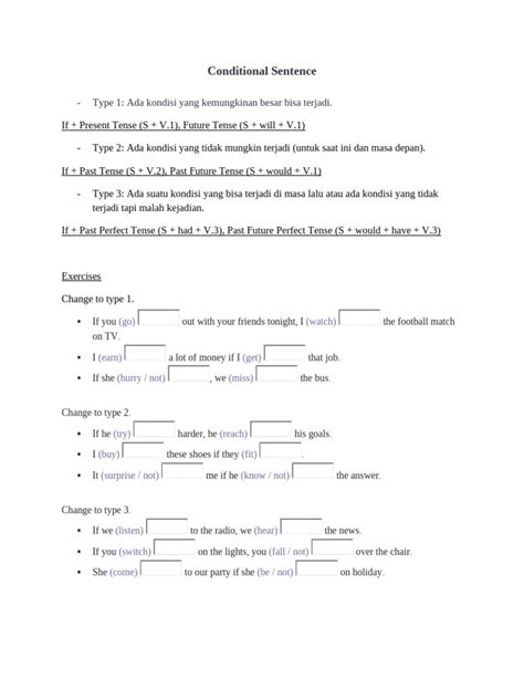 Conditional Sentence Materi Plus Latihan Soal Pdf Language Arts And Discipline