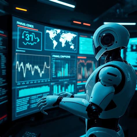 ai powered robots in cyber operations stock illustration illustration