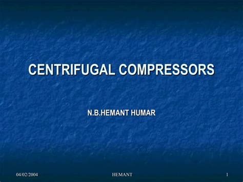 Centrifugal Compressors Ppt