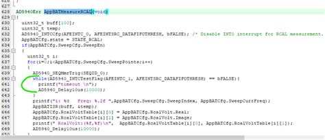 EVAL AD BATZ AD BATImpedance Example Code Stuck After Nd Measurement RCAL Q A