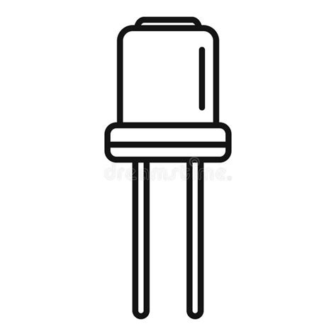 Electric Resistor Icon Outline Vector Capacitor Chip Stock Vector Illustration Of Computer