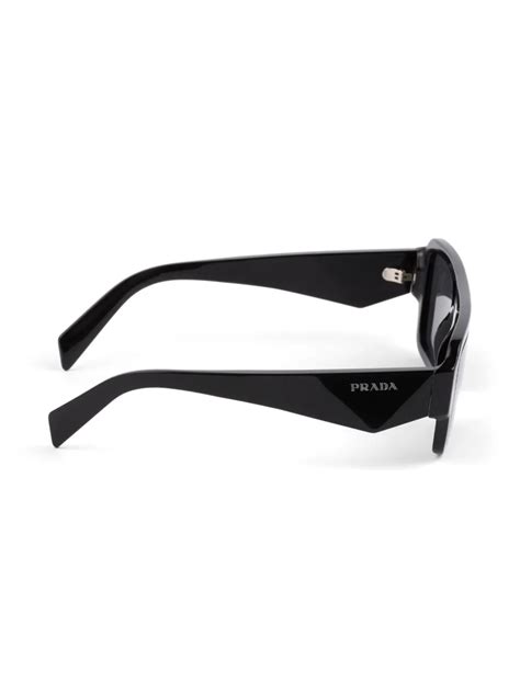 Prada Eyewear Symbole Rectangle Frame Sunglasses Black Farfetch