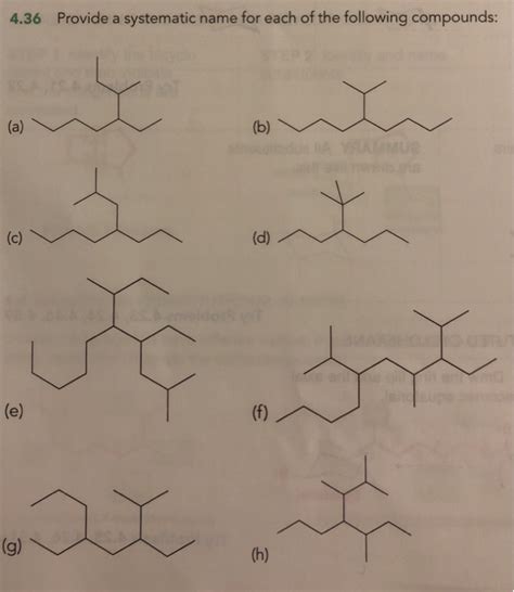 Solved 4 36 Provide A Systematic Name For Each Of The