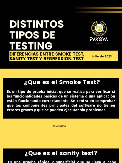 Diferencias Entre Smoke Testing Y Sanity Testing Pdf Pruebas De