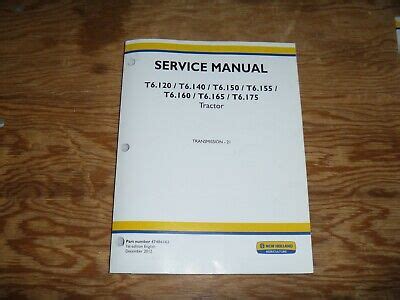 New Holland T6120 T6140 T6150 Tractor Transmission Shop Service