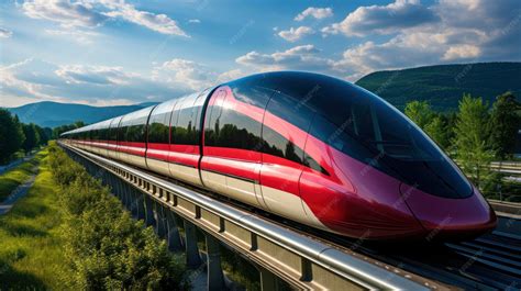 Premium Ai Image Maglev Trains Magnetic Levitation Frictionless Transportation High Speed