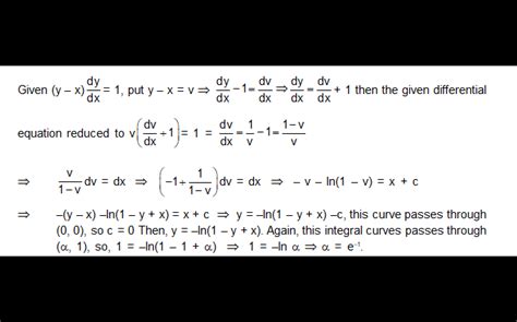 If An Integral Curve Of The Differential Equation