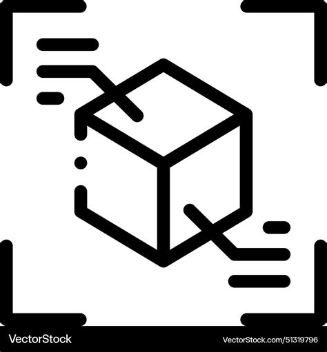 3d Modeling Icon Thin Linear Style Design Vector Image