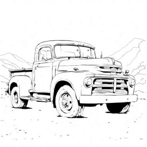 Download Vintage Pickup Truck Drawing Coloring Pages Online Creative