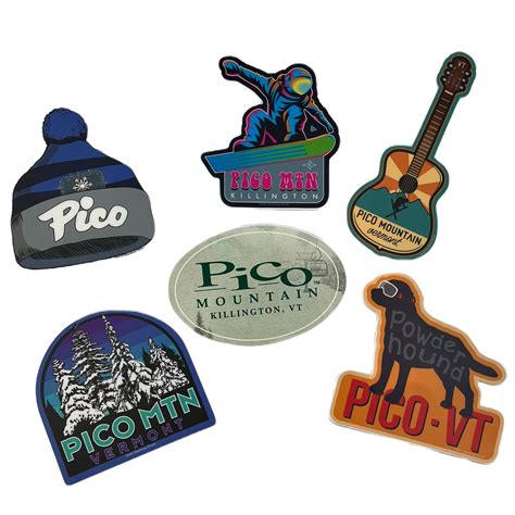 Pico Logo Sticker Variety Pack 6 Randomized Stickers Killington Sports