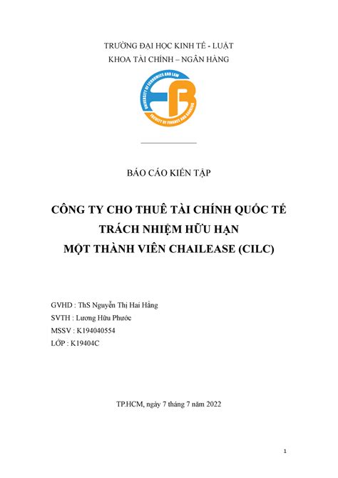 K Báo cáo Học phần Kiến tập Phân tích báo cáo tài chính Trường Đại học Kinh tế
