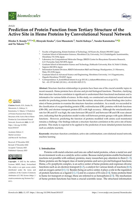 Pdf Prediction Of Protein Function From Tertiary Structure Of The