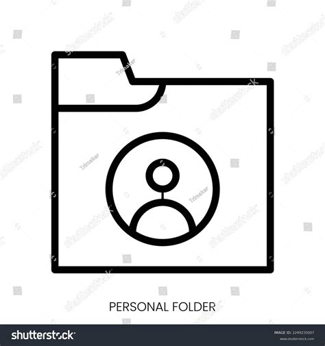 Personal Folder Icon Line Art Style Stock Vector Royalty Free