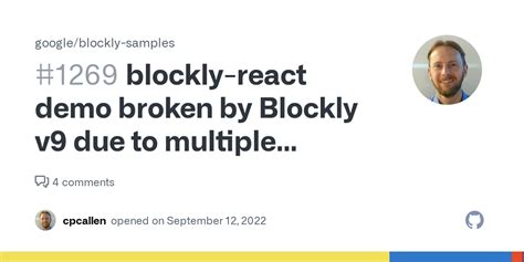 blockly react demo broken by blockly v9 due to multiple issues · issue