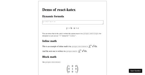 Matejmazurreact Katex Demo Codesandbox