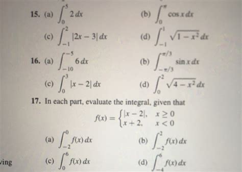 Solved 13 16 Sketch The Region Whose Signed Area Is