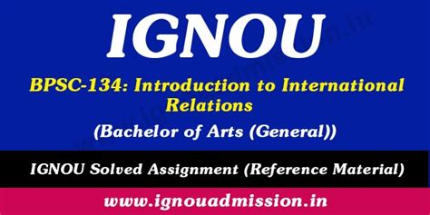 IGNOU BPSC Solved Assignment IGNOU Admission