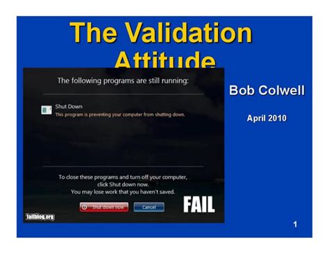 The Validation Attitude Ppt