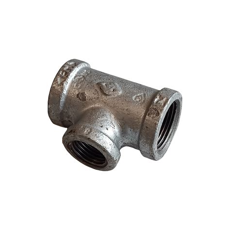Malleable Iron Reducing Branch Tee Pipe Fitting Galvanised Camthorne