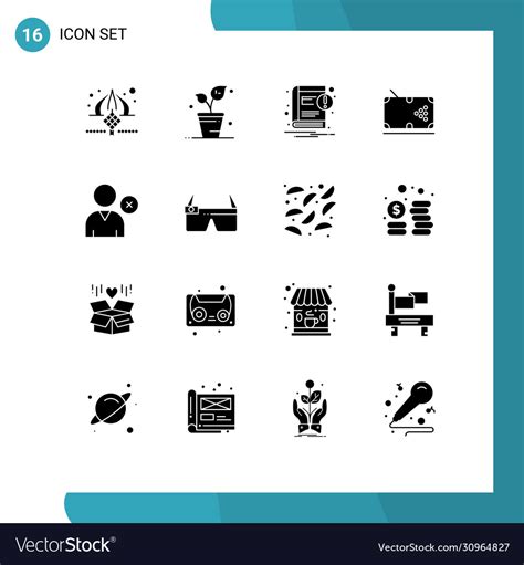 Modern Set 16 Solid Glyphs And Symbols Such As Vector Image