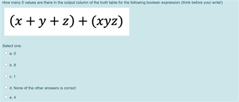 Solved How Many O Values Are There In The Output Column Of Chegg Com