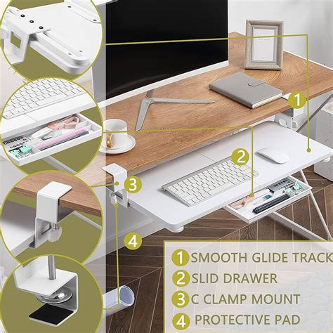Keyboard Shelf Ethu Under Desk Keyboard Tray With C Clamp 50×30cm