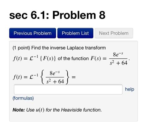Solved Sec 61 Problem 8 Previous Problem Problem List Next