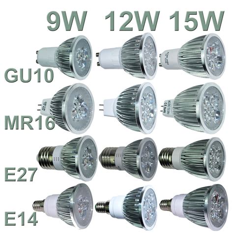Led Spotlight 9w 12w 15w Dimmable Mr16 Gu10 E27 E14 Bulb Lamp Downlight Indoor Ebay