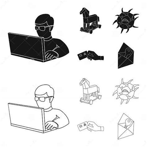 Hacker Hacking System Internet Hackers And Hacking Set Collection