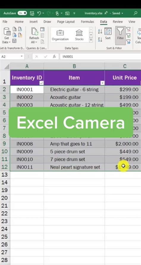 how to use the excel camera 📷 excelpro learnexcel exceltips fyp