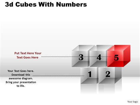 D Cubes With Numbers Powerpoint Presentation Slides PowerPoint Slide Template Presentation