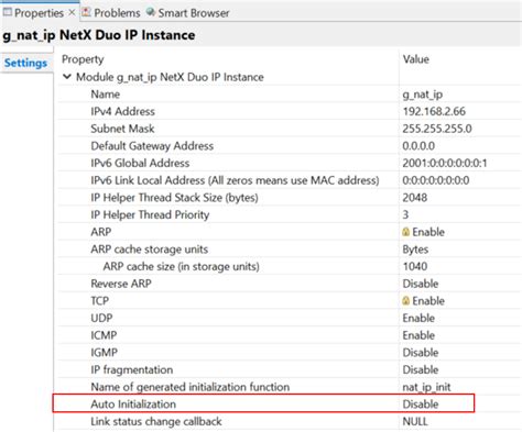Example Configuration Of NetX Duo IP Instance For NAT