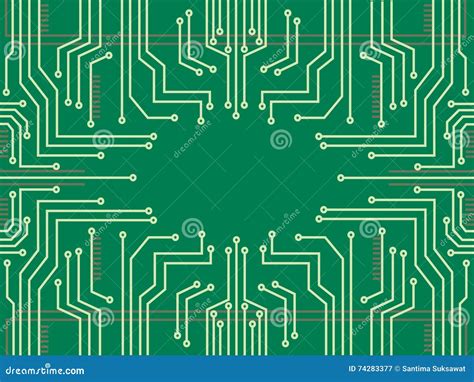 Microchip Line Technology Symbol Abstract Background Vector Stock