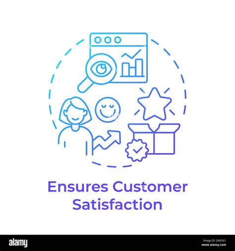 Ensures Customer Satisfaction Blue Gradient Concept Icon Stock Vector