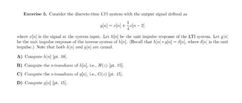 Solved Exercise 5 Consider The Discrete Time Lti System