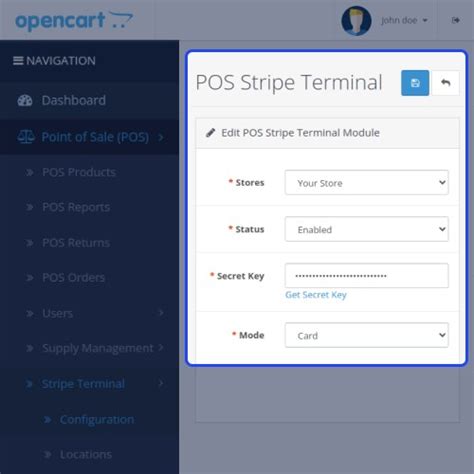 Opencart Opencart Stripe Pos Terminal Connector