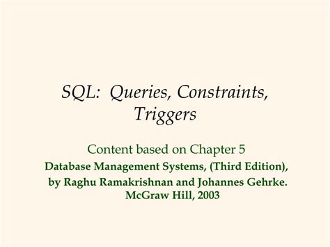 PPT SQL Queries Constraints Triggers PowerPoint Presentation Free Download ID