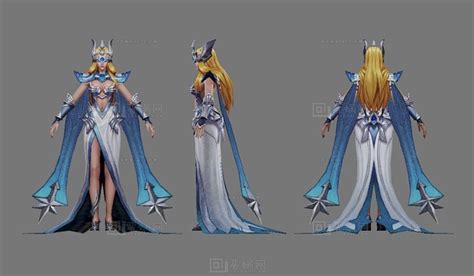 蓝袍巫师 女巫 女精灵 女祭师 牧师 金发女人 长发女人 高等精灵 冰女 冰雪女王 角色模型 蛮蜗网