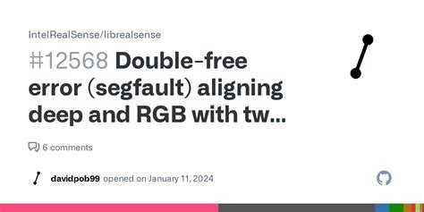 Double Free Error Segfault Aligning Deep And Rgb With Two Cameras