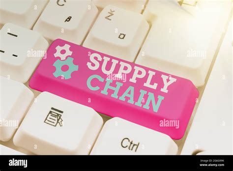Text Caption Presenting Supply Chain Business Concept System Of Organization And Processes From