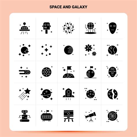 Solid 25 Space And Galaxy Icon Set Vector Glyph Style Design Black Icons Set Web And Mobile