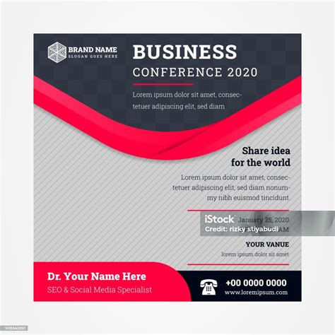 비즈니스 컨퍼런스 2022 소셜 미디어 배너 게시물 디자인 템플릿 사각형 레이아웃 마케팅에 대한 스톡 벡터 아트 및 기타 이미지 마케팅 모임 포스터 Istock