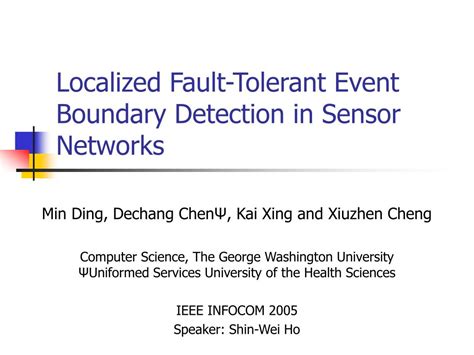 Ppt Localized Fault Tolerant Event Boundary Detection In Sensor