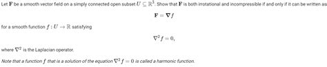 solved let f be a smooth vector field on a simply connected