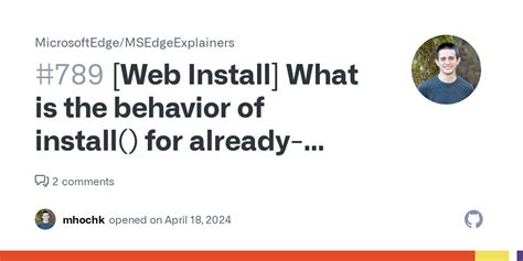 Web Install What Is The Behavior Of Install For Already Installed