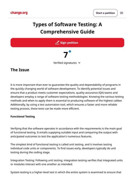 Types Of Software Testing A Comprehensive Guidepdf