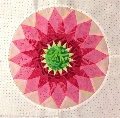 First Peony Block Finishwtmk Quilt Obsession