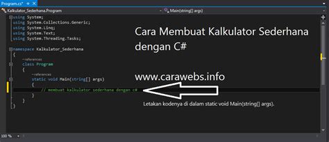 Kalkulator Console C Cara Web