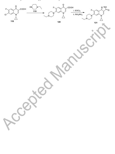 Table 25 Synthesis Of Ciprofloxacin Based Compounds A
