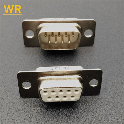 正凌精工db9母头 公头9芯rs232串口插头针孔白胶镀金焊线式d Sub 虎窝淘